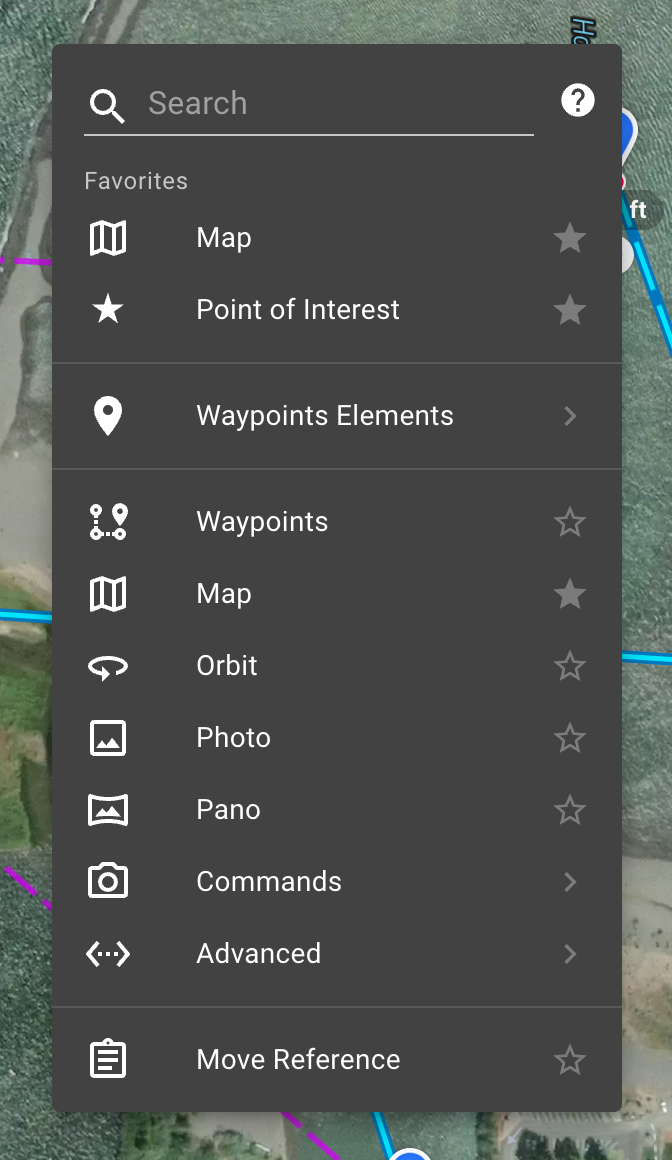 Add Menu Favorites - Star Items for Quick Access – Dronelink