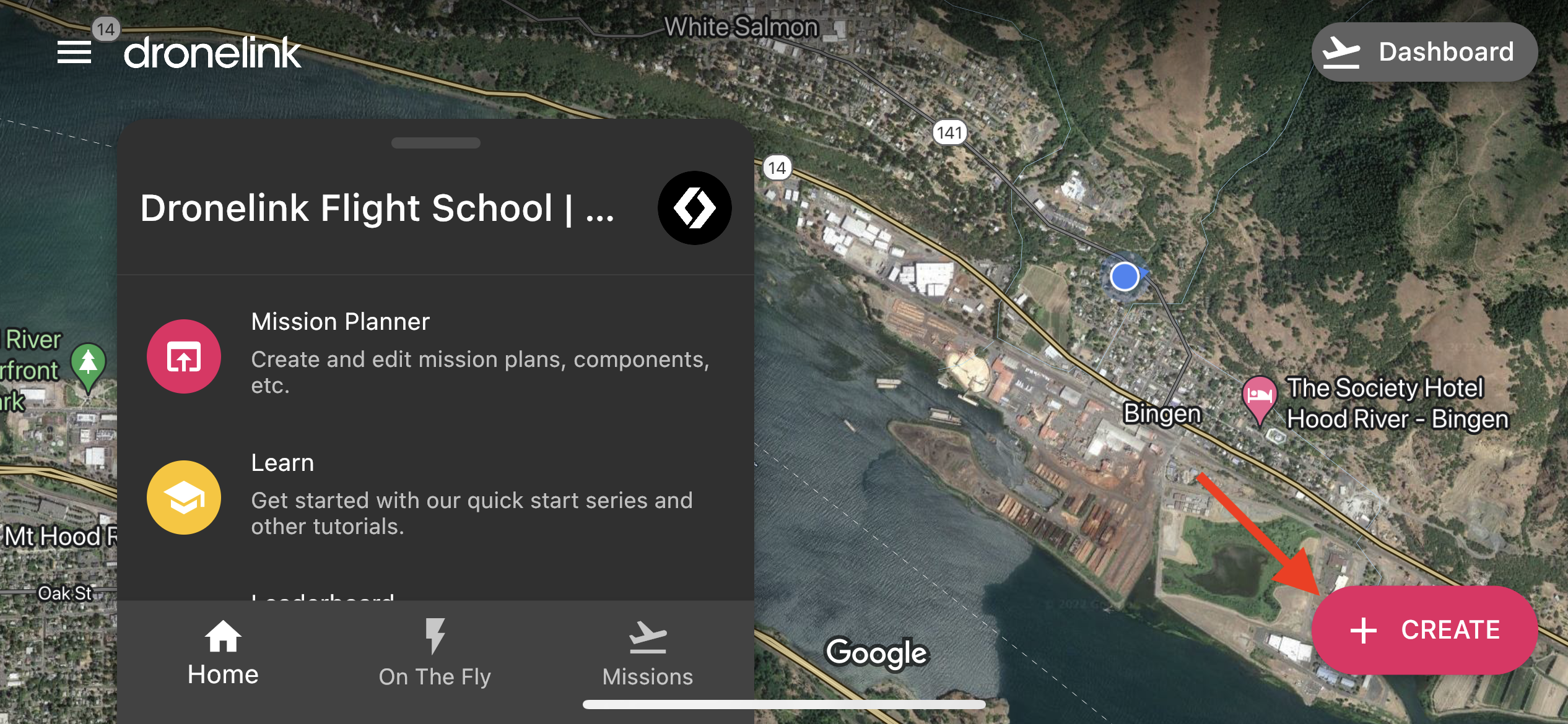 Mobile App Account Home Page – Dronelink